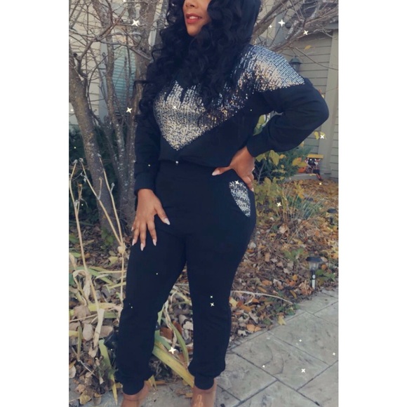 Pants & Jumpsuits | Sequin Jogger Set | Poshmark